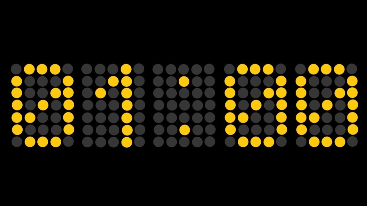 Countdown 1 minute ( 60 Seconds ) Doted Fonts Flash Cards - YouTube