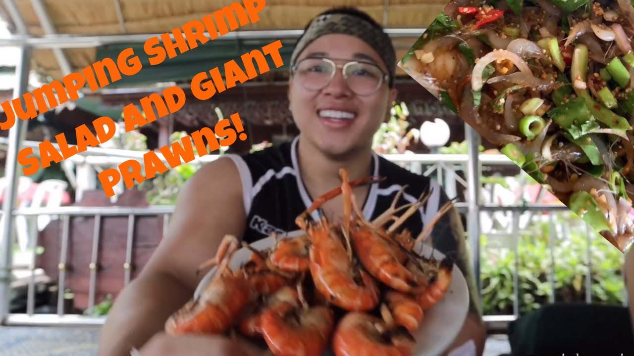 EATING LIVE JUMPING SHRIMP & TIGER PRAWNS ON THE MEKONG RIVER! Exotic ...