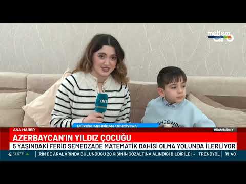 5 yasli kalkulyator Vunderkind Ferid Semedzade Türk mediyasi Meltem TV.de