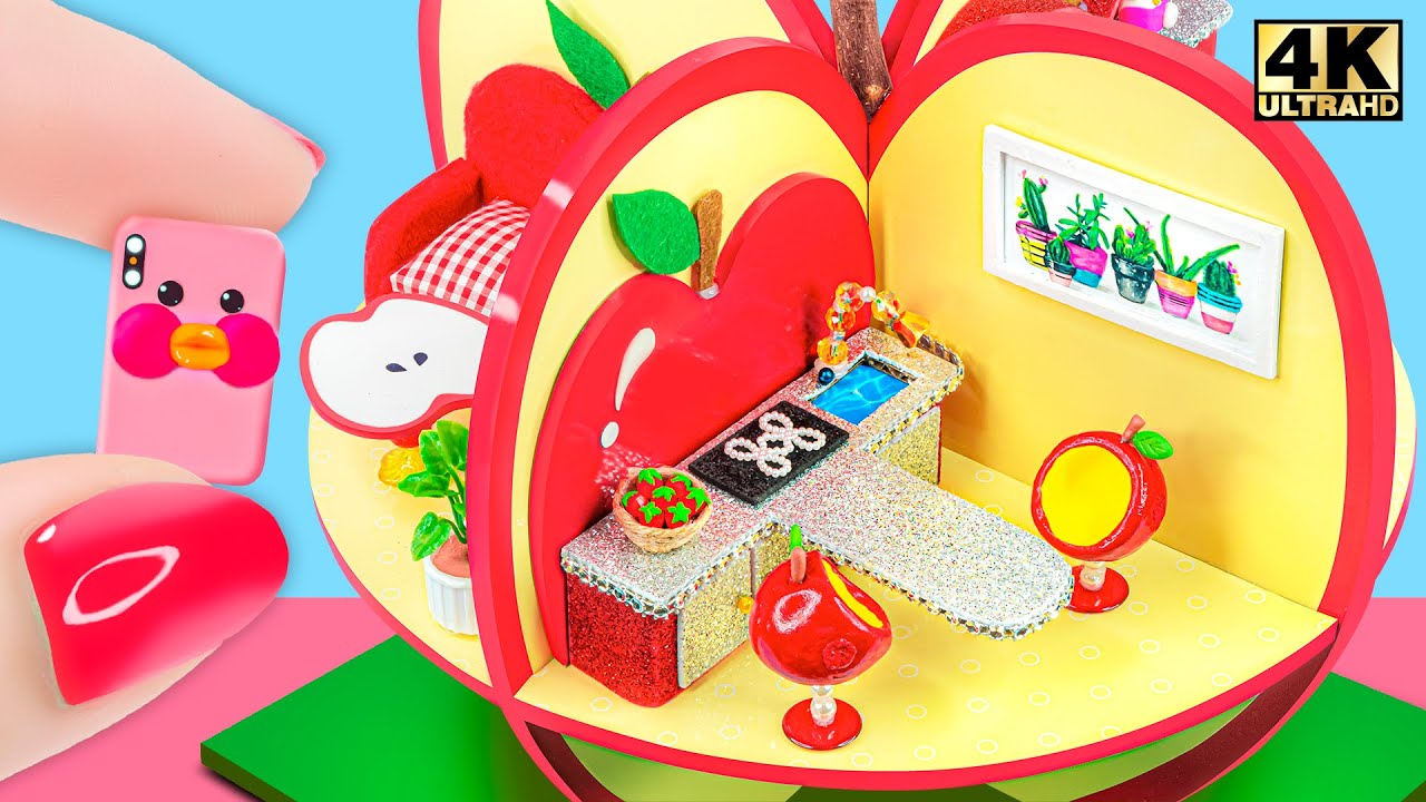 Build Amazing Apple House with Bedroom, Bathroom, Kitchen ️ DIY ...