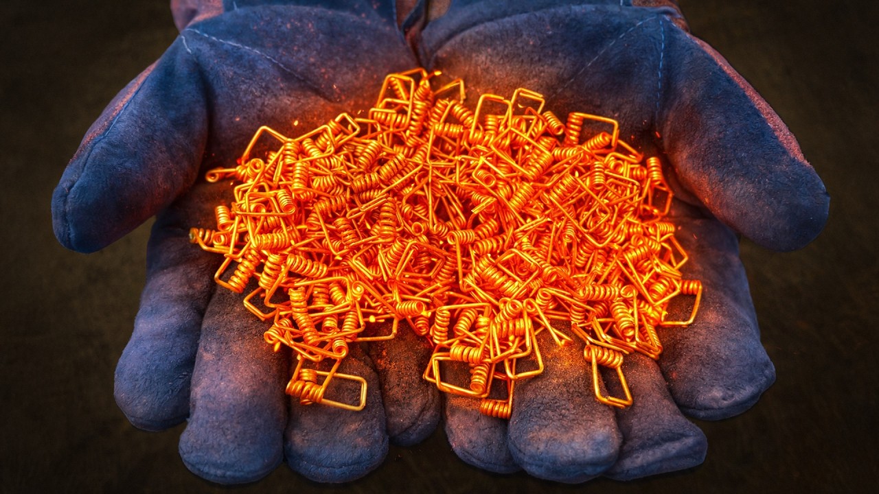 Forging a Steel Spring Damascus Knife