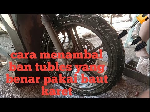 cara menambal ban tubles dengan benar pakai baut karet