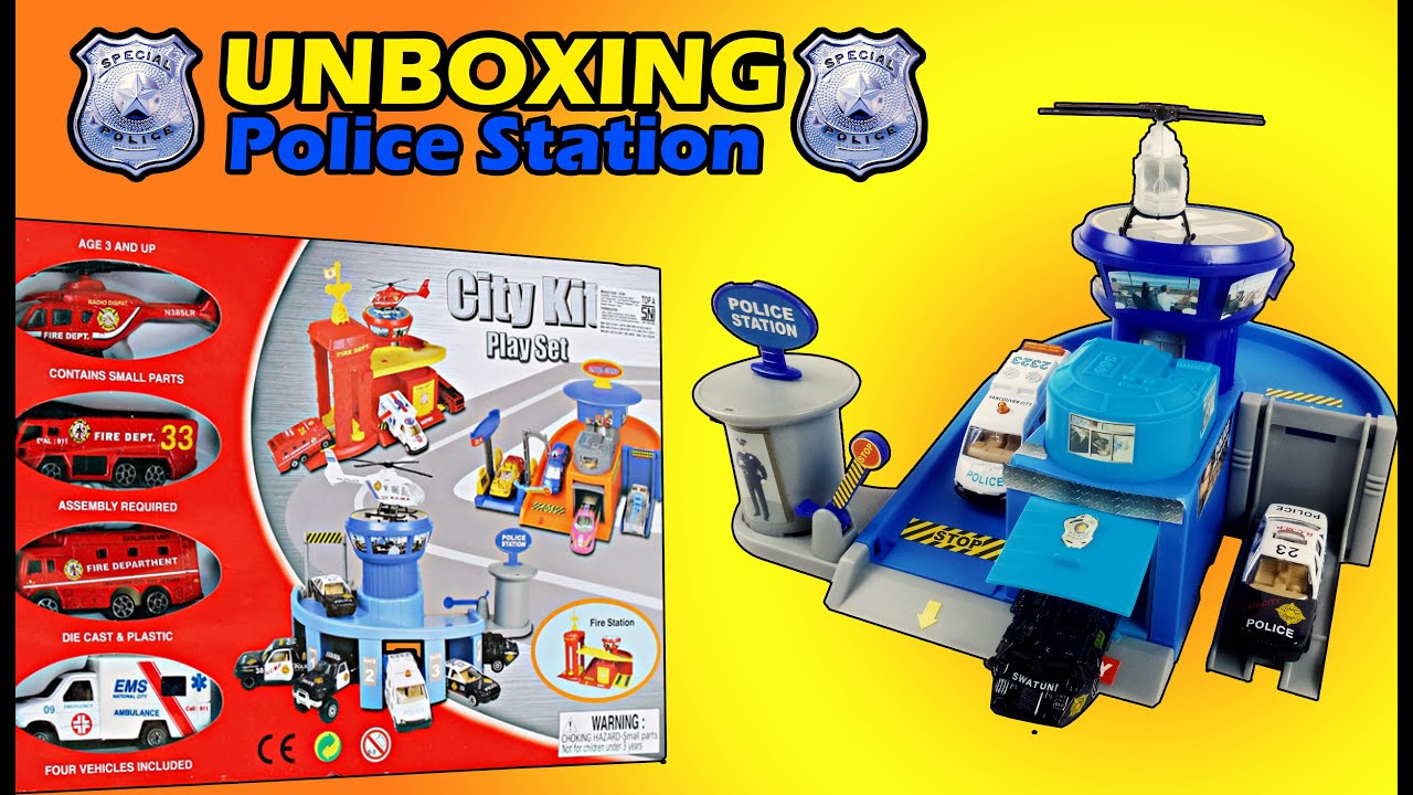 UNBOXING POLICE STATION TOY SET - YouTube