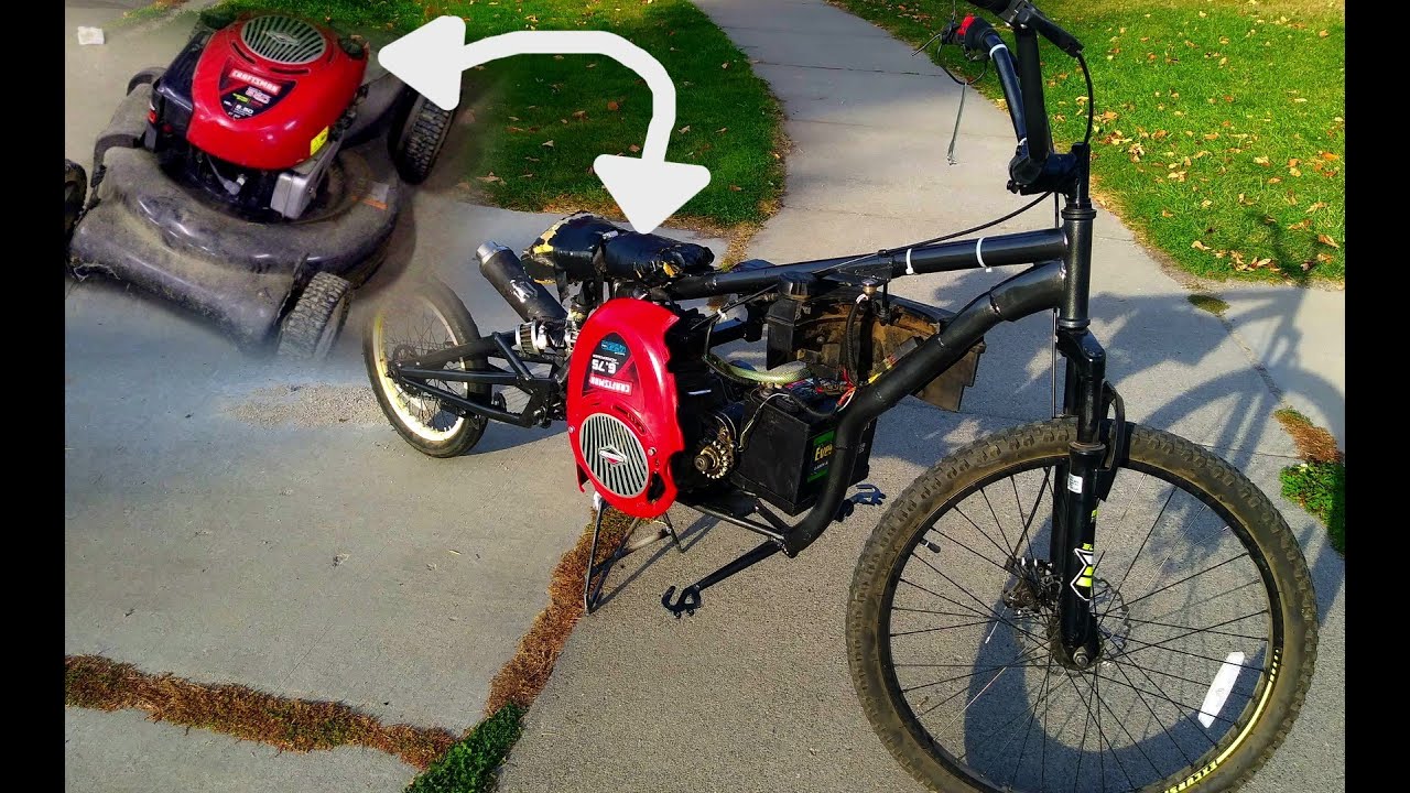 Lawnmower Powered Bicycle - YouTube