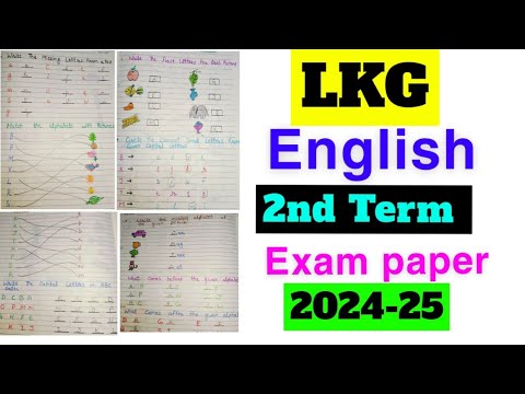 LKG English 2nd term exam question paper 2024-25|LKG English Annual ...