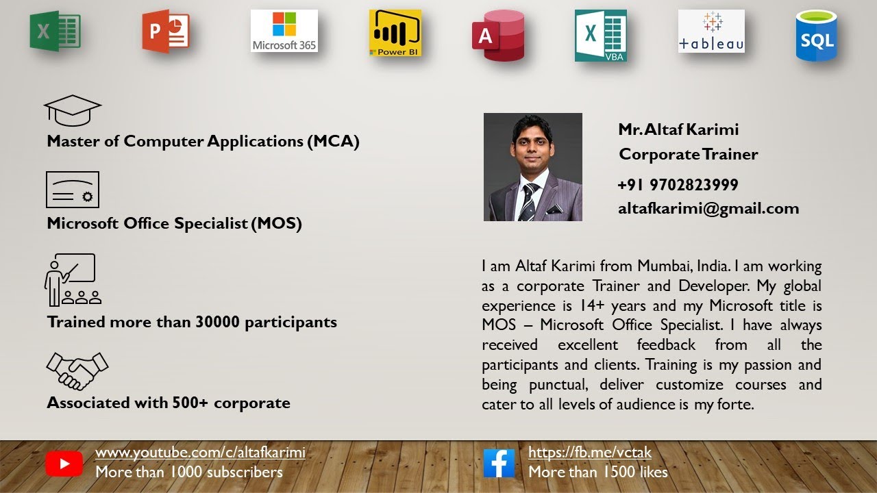 Advance Excel Webinar - Altaf Karimi - YouTube