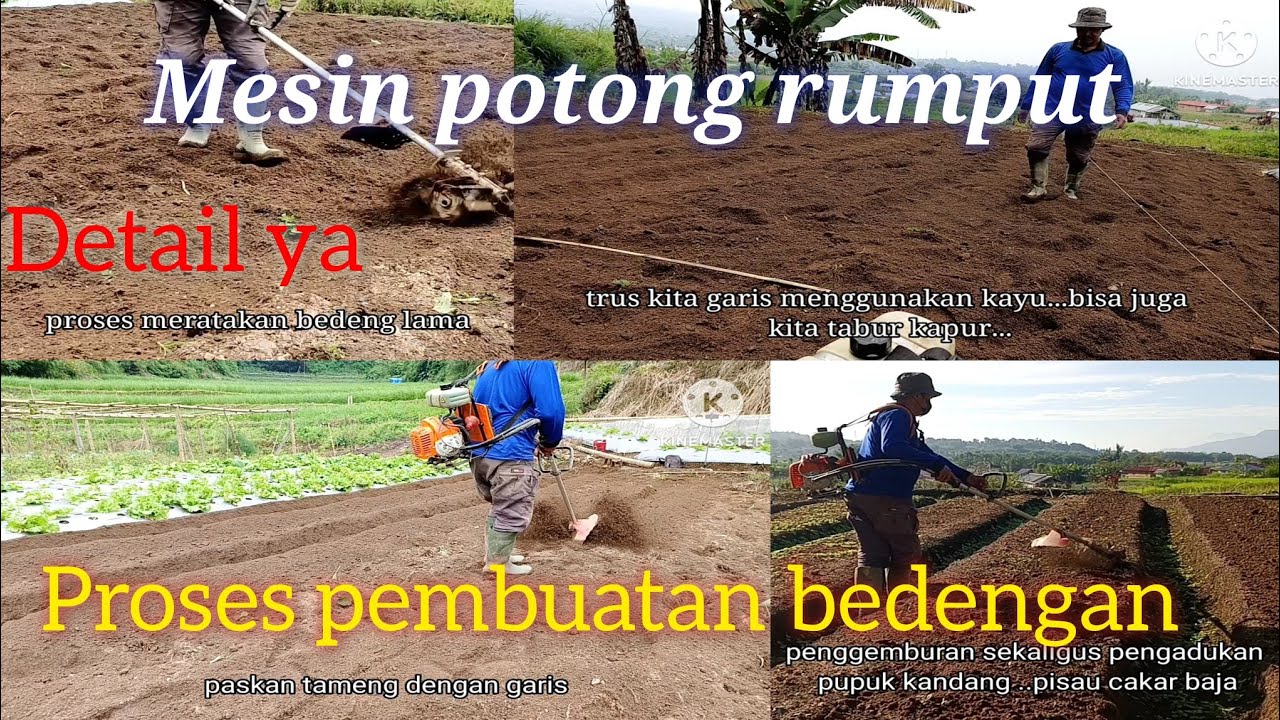 mesinpotongrumput,,,pembuatan bedengan,,tanah gembur,lebih cepat, - YouTube
