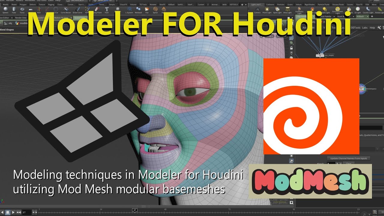 Modeler for Houdini: Head modeling using Modeler and Mod Mesh HDA in ...