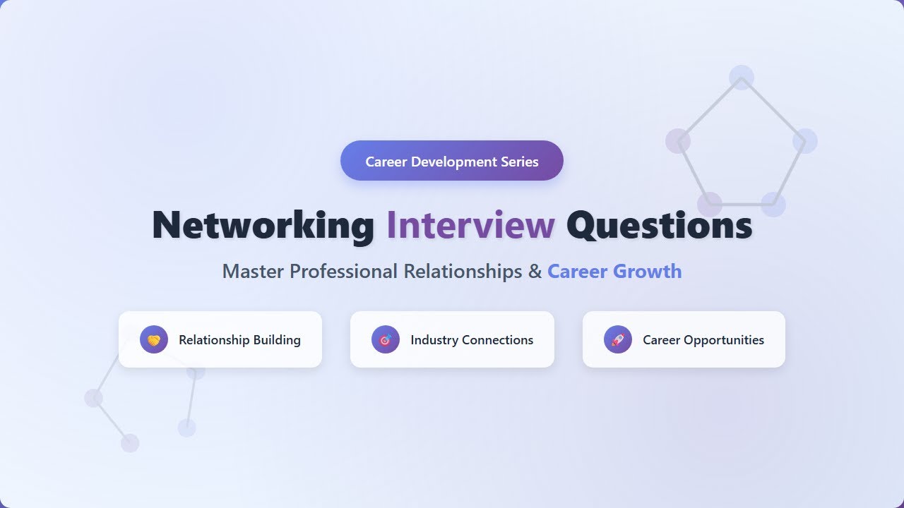 Networking Interview Questions: Master Professional Relationships ...