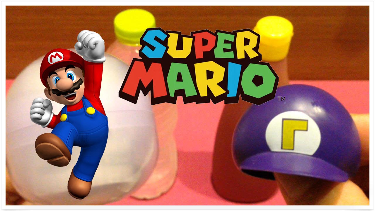 Super Mario BOTTLE CAP kinder Joy Capsule Toy Surprise Eggs Unboxing ...