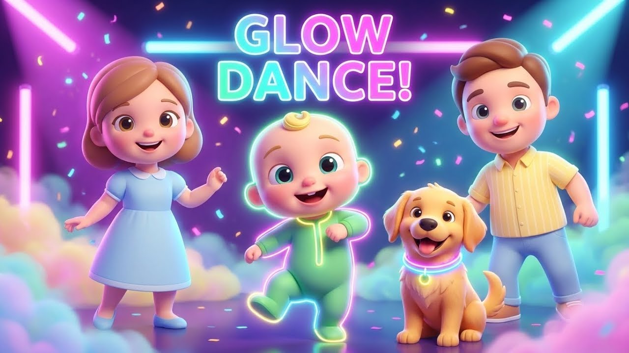 Glow Dance Challenge With Baby Leo! 🌟 SoftGlow Kids 3D Cartoon | Viral ...