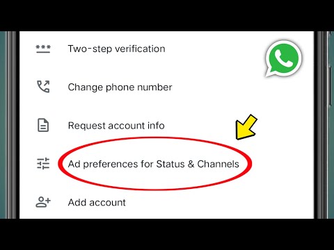 Ad preferences for Status & Channels settings on WhatsApp