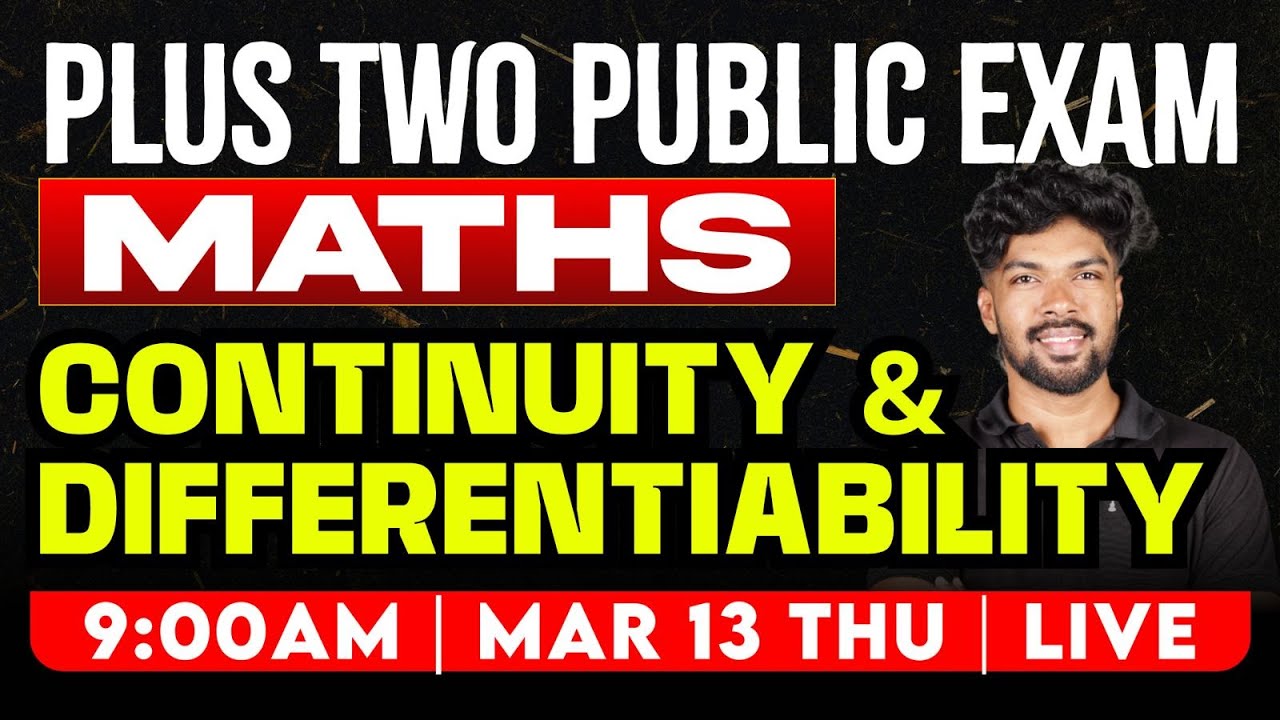 Plus Two Public Exam Maths | 5. Continuity and Differentiability ...