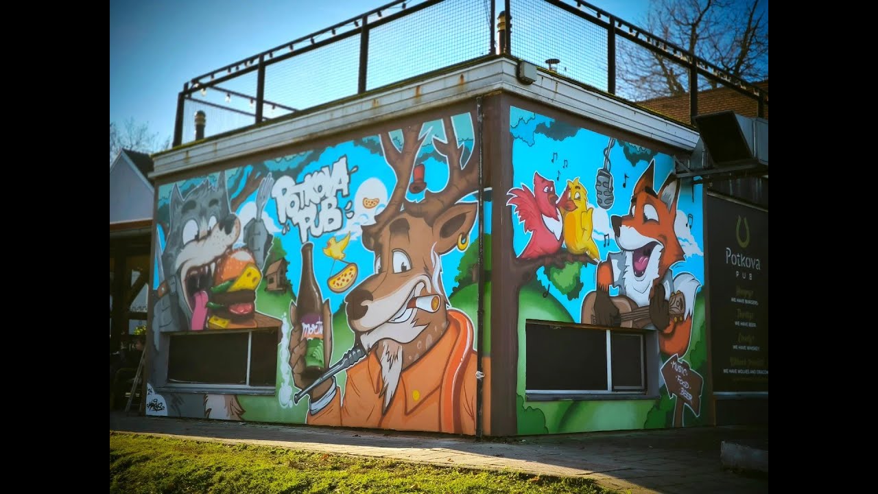 Potkova Pub Animals Wall - Timelapse 2024 - YouTube
