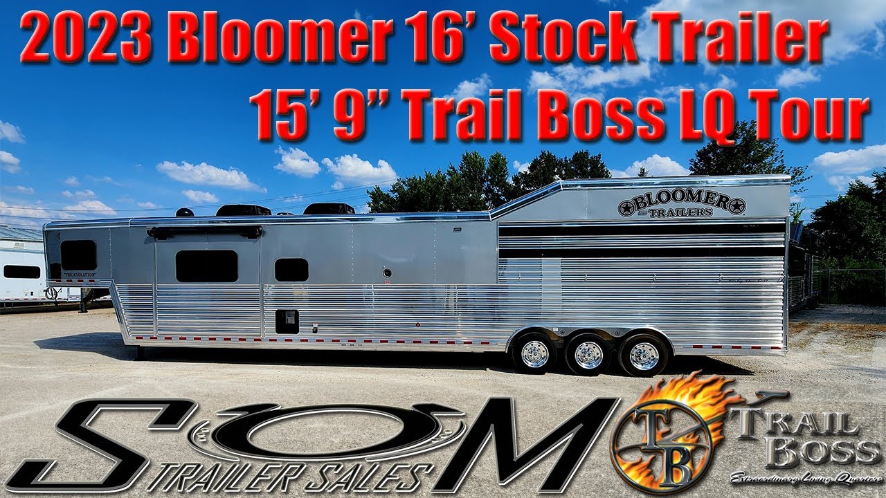 2023 Bloomer 16' Stock Trailer, 15.9' Trail Boss LQ Tour | Fully Loaded! - YouTube
