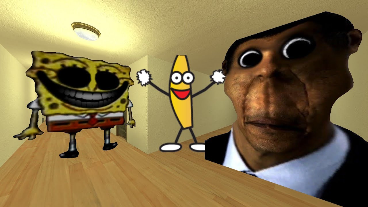Scary Spongebob And Banana And Obunga Nextbot gmod - YouTube