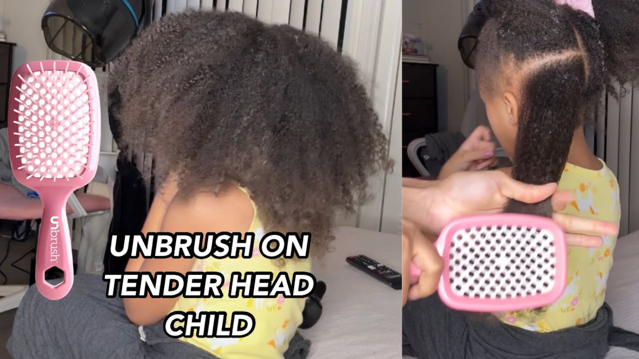 Trying The Viral Tiktok Unbrush On My Tender Head Child | Does It ...