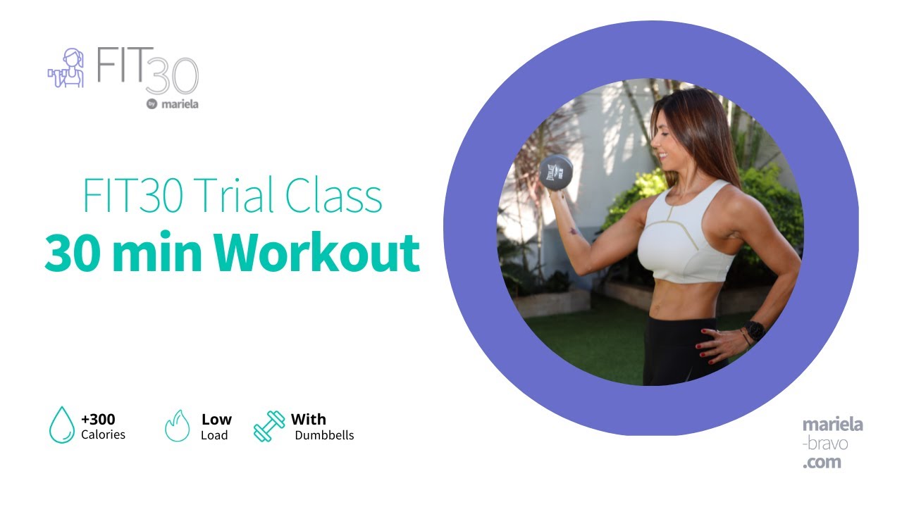 FIT30 Workout 3 - 30 min hard training with dumbbells - YouTube