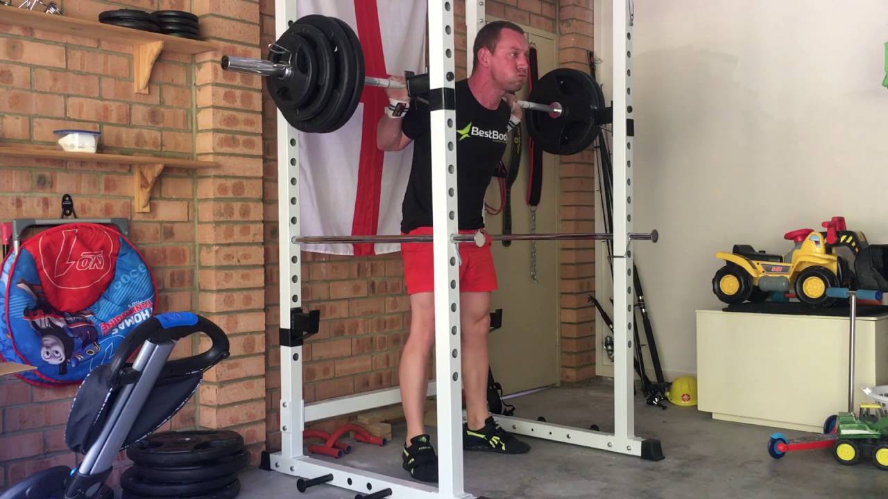 130kg pin squats 5x5 to strengthen the lockout and give more explosive ...
