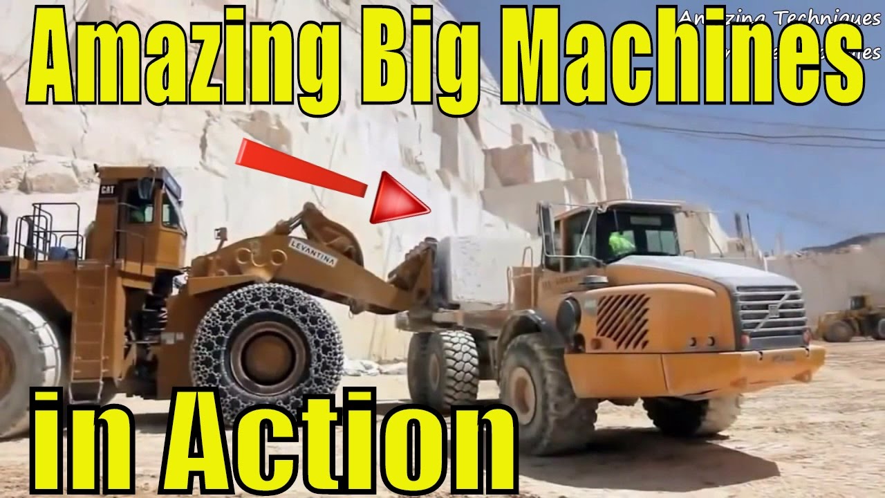 Amazing Big Machines in Action - Quarry for the extraction of granite ...