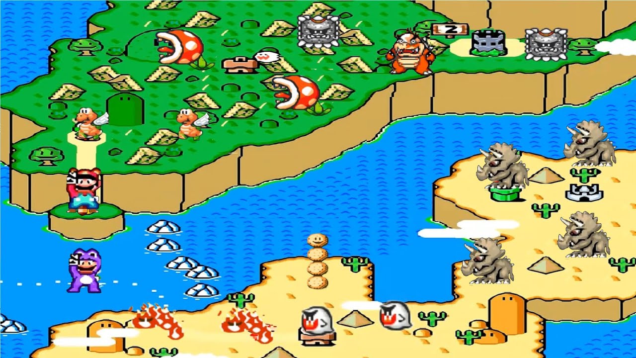 Super Mario World 2021 HD: World 2: New Desert Forest - YouTube