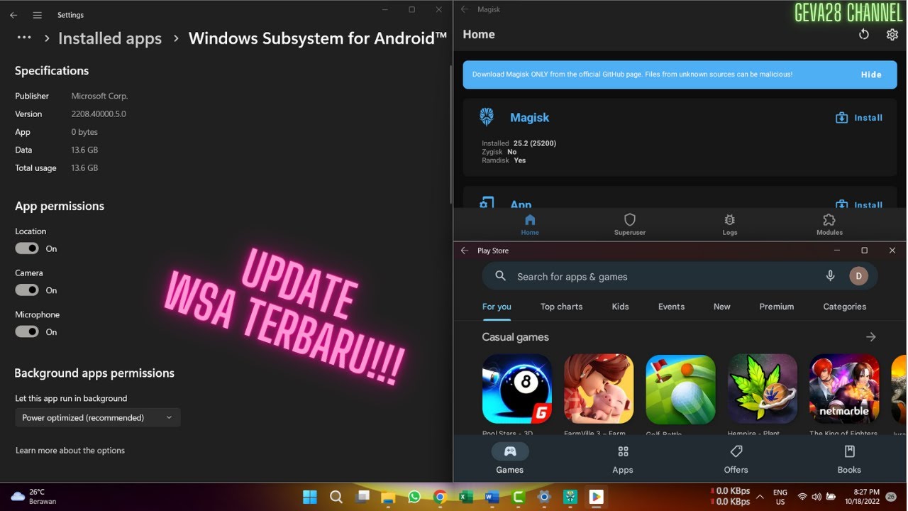 NEW!!! TUTORIAL UPDATE WSA WINDOWS 11 - YouTube