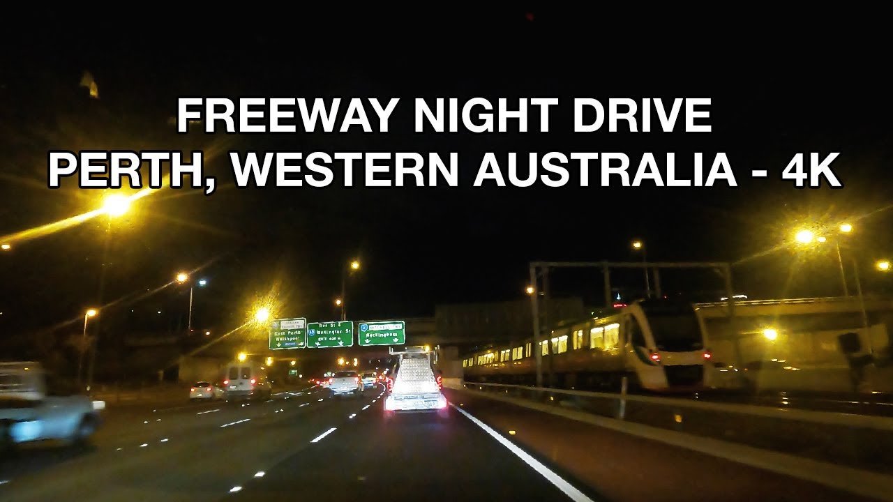 Freeway Night Drive - Perth, Western Australia - [4K] - YouTube
