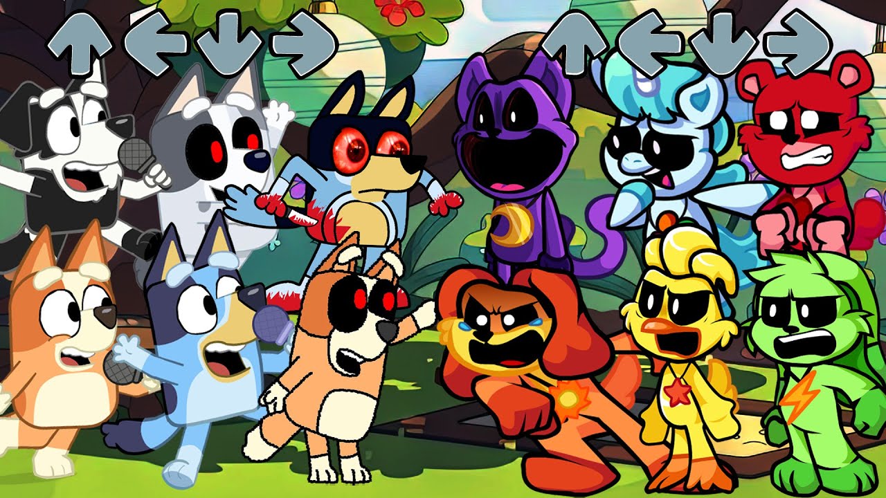 FNF Can Can But new Smiling Critters All x Bluey x Bingo x Mackenzie ...