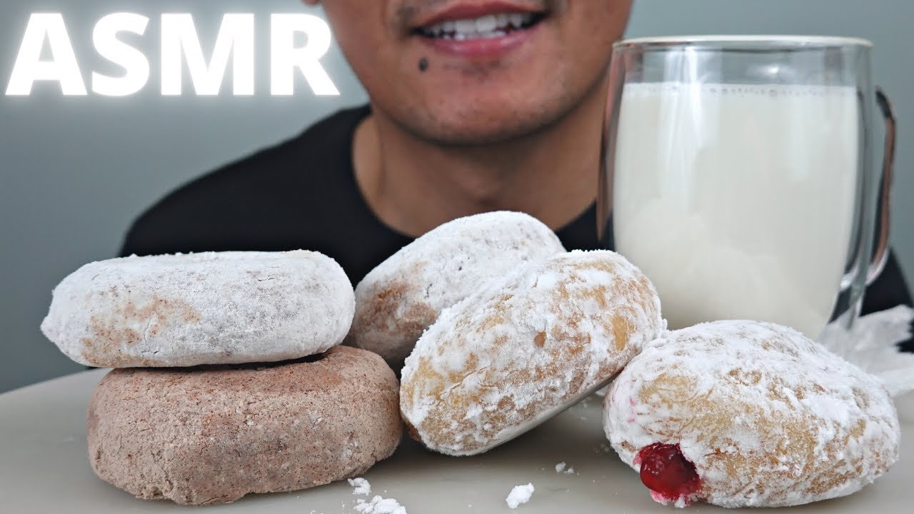 ASMR | Amish Jelly + Cream Powdered Donuts | The Hangry Mole - YouTube