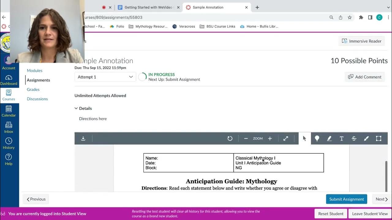 Canvas Assignments: Annotations - YouTube