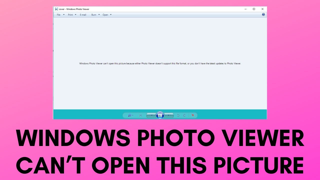 How To Fix The Error Windows Photo Viewer Can’t Open This Picture - YouTube