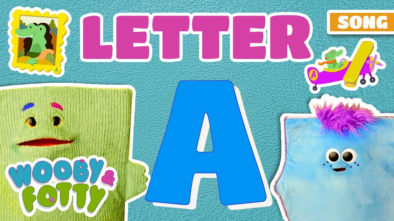 Letter A Song - Easy Alphabet For Pre-school Kids | Fun Puppet Show | Wooby & Fotty - YouTube
