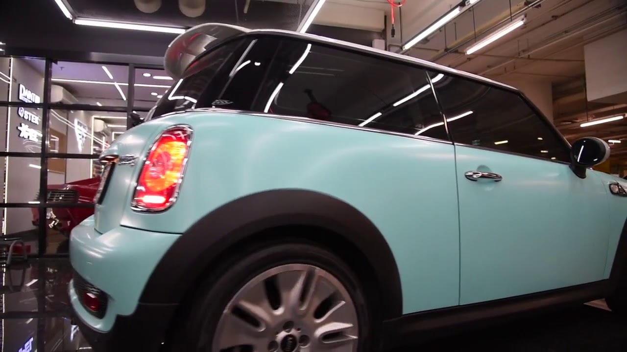 3M WrapFilm S57 - Satin Key West on Mini Cooper - YouTube