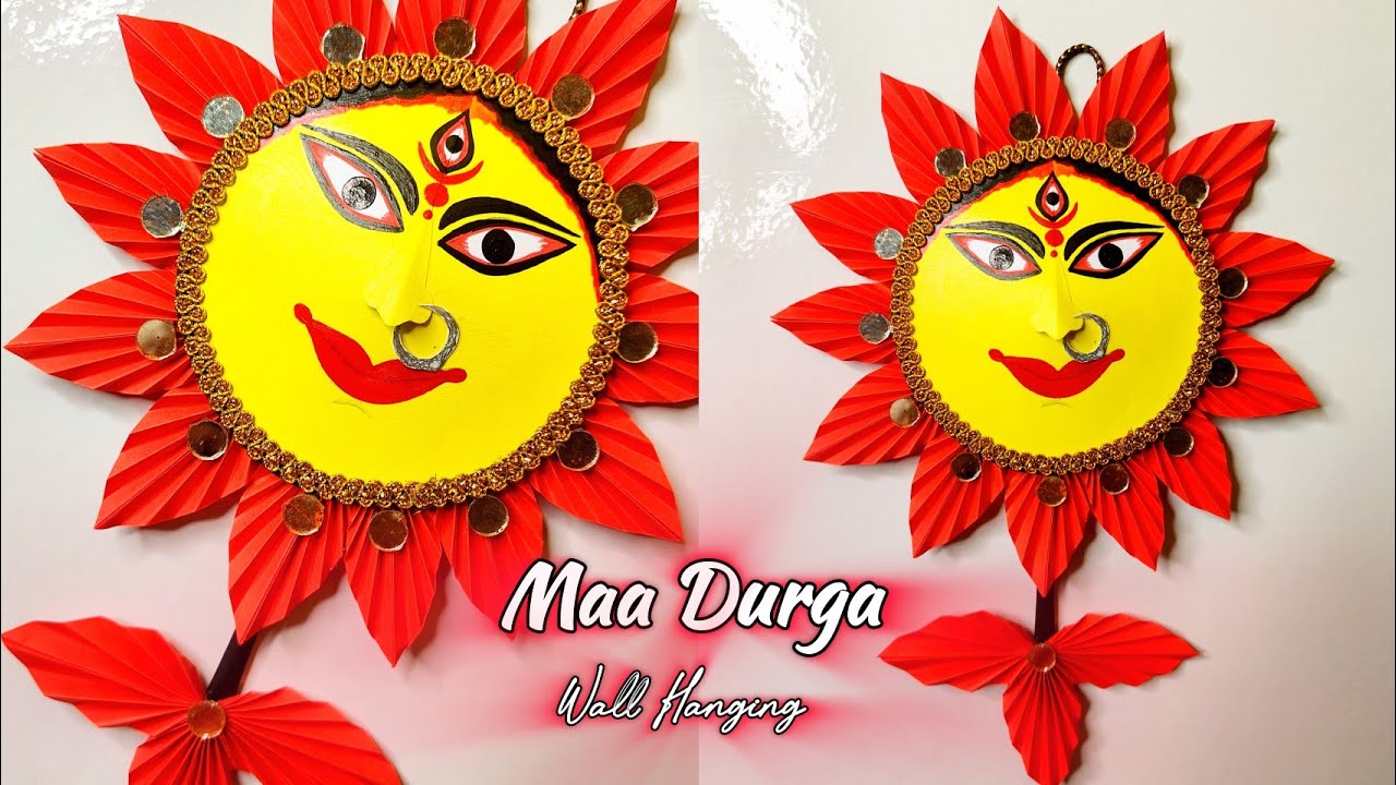 Maa Durga Wall Hanging || Durga Puja Craft Ideas || Dussehra Craft ...