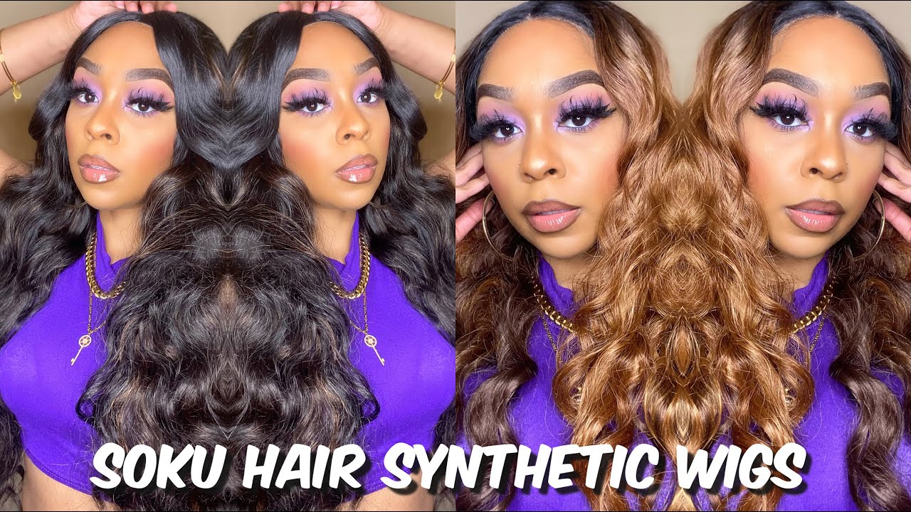 2-IN-1 WIG REVIEW | SOFT LOOSE WAVE SYNTHETIC WIGS | SOKU HAIR ...