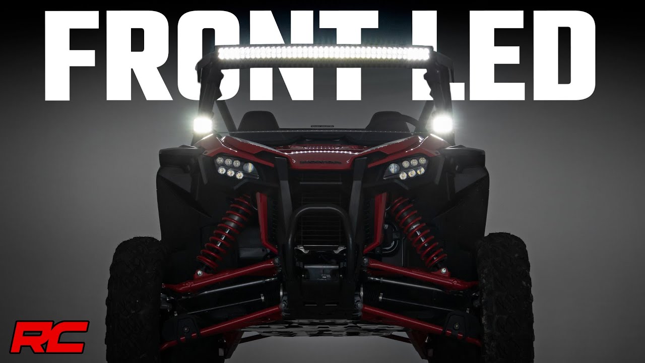 Honda Talon 40 inch LED Light Bar Upper Windshield Mount - YouTube