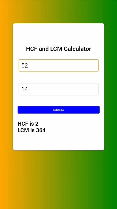 Lcm And Hcf Calculator Logiclyric Html Viral Youtube Coding Htmlcss Css Youtube