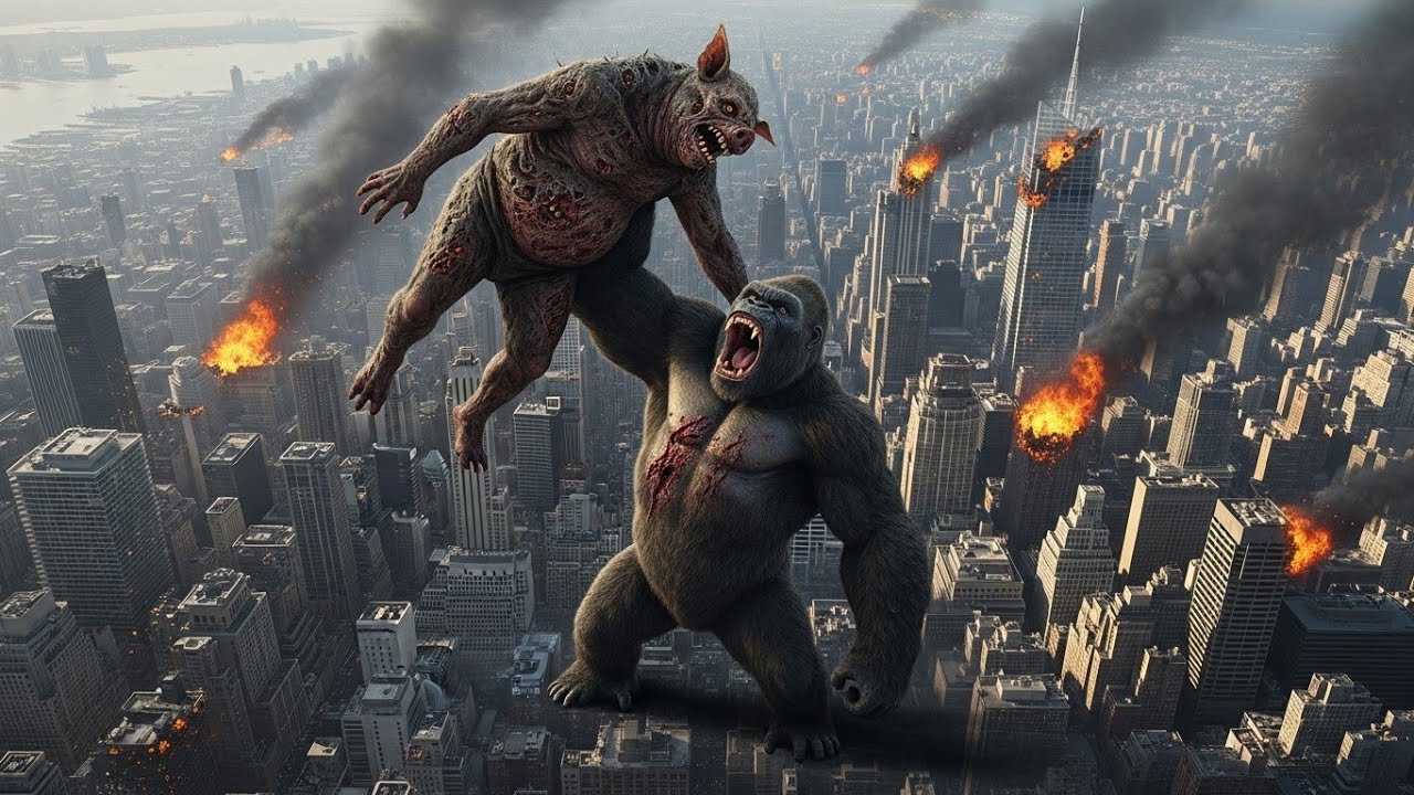 King Kong vs Giant Zombie: Epic City Destruction Battle - YouTube