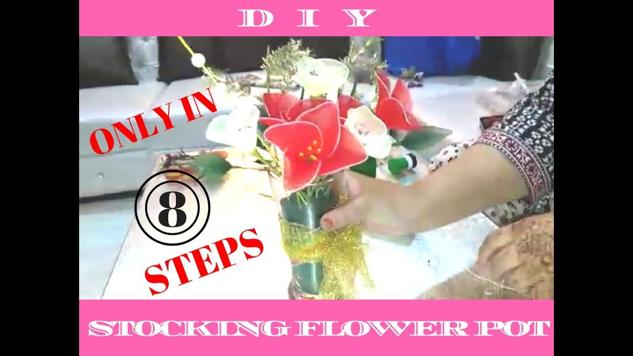 nylon Stocking Flowers | How To Make Nylon Stocking Flowers Pot ...