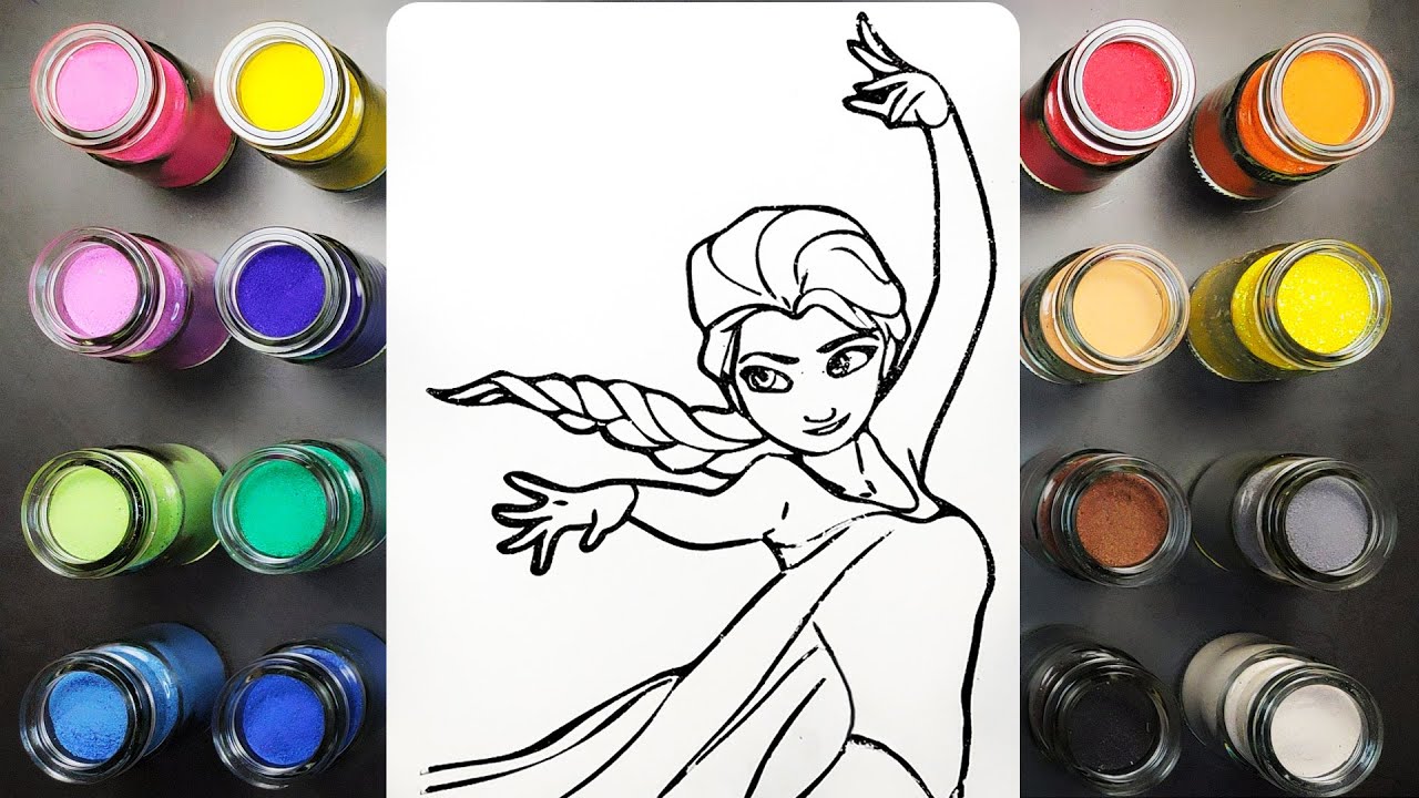 CÔNG CHÚA ELSA FROZEN | ELSA PRINCESS | Tô Màu Tranh Cát | COLOR SAND ...