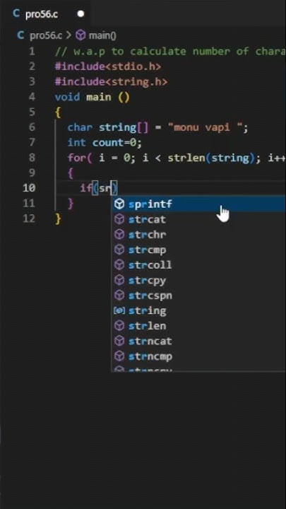 count string value in language / calculate string length number count in c programming #reels ...
