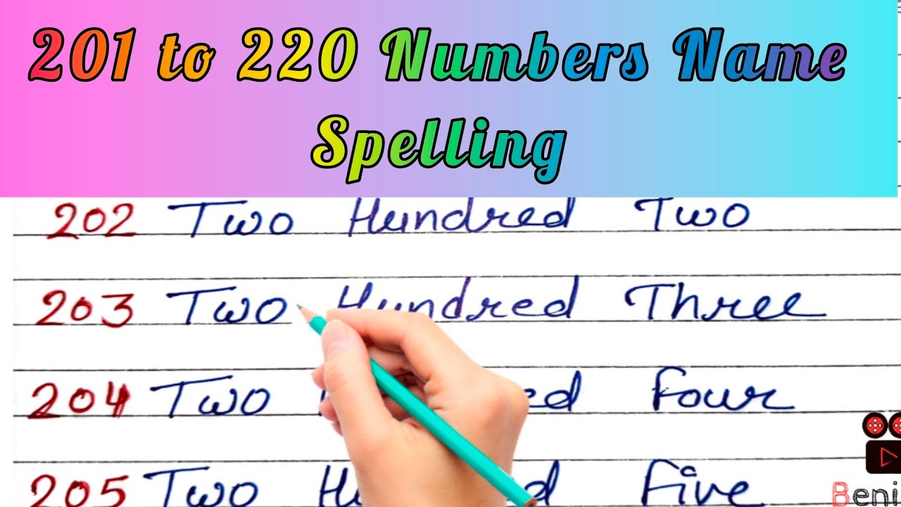 201 to 220 Numbers Name | 201 to 220 Counting in words | Spelling # ...
