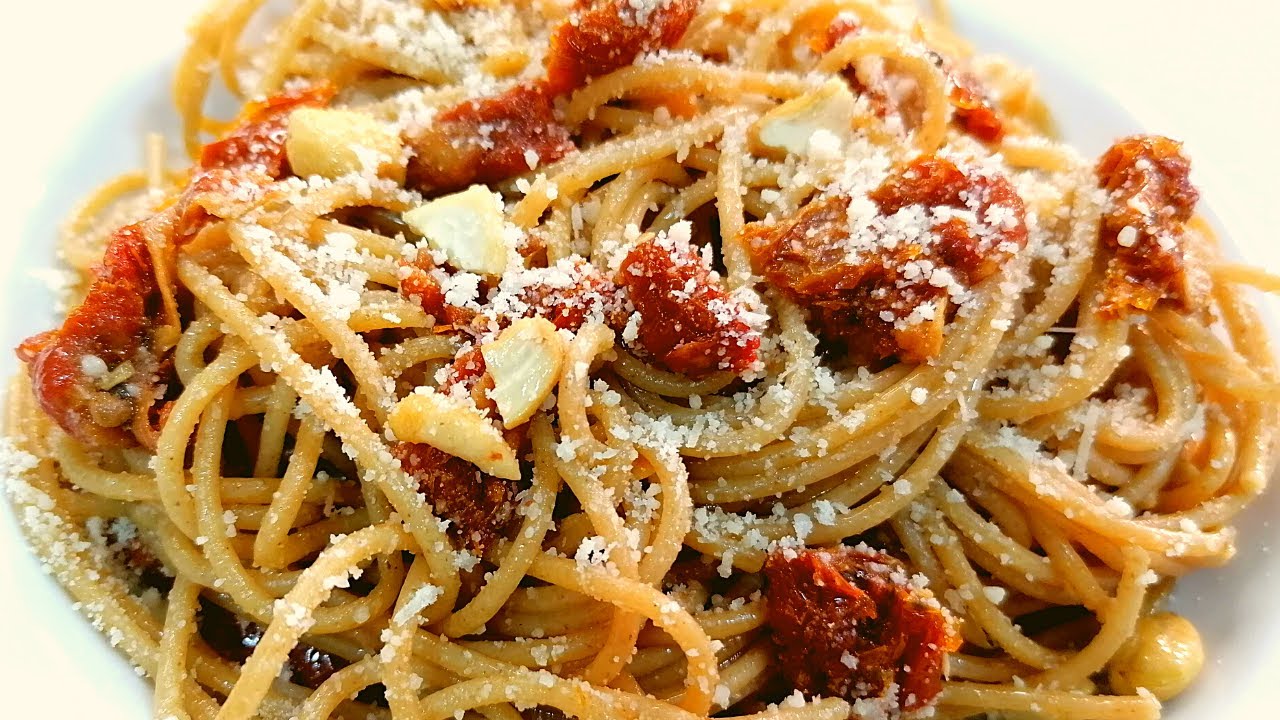 PASTA INTEGRAL | Espaguetis con tomate seco - YouTube