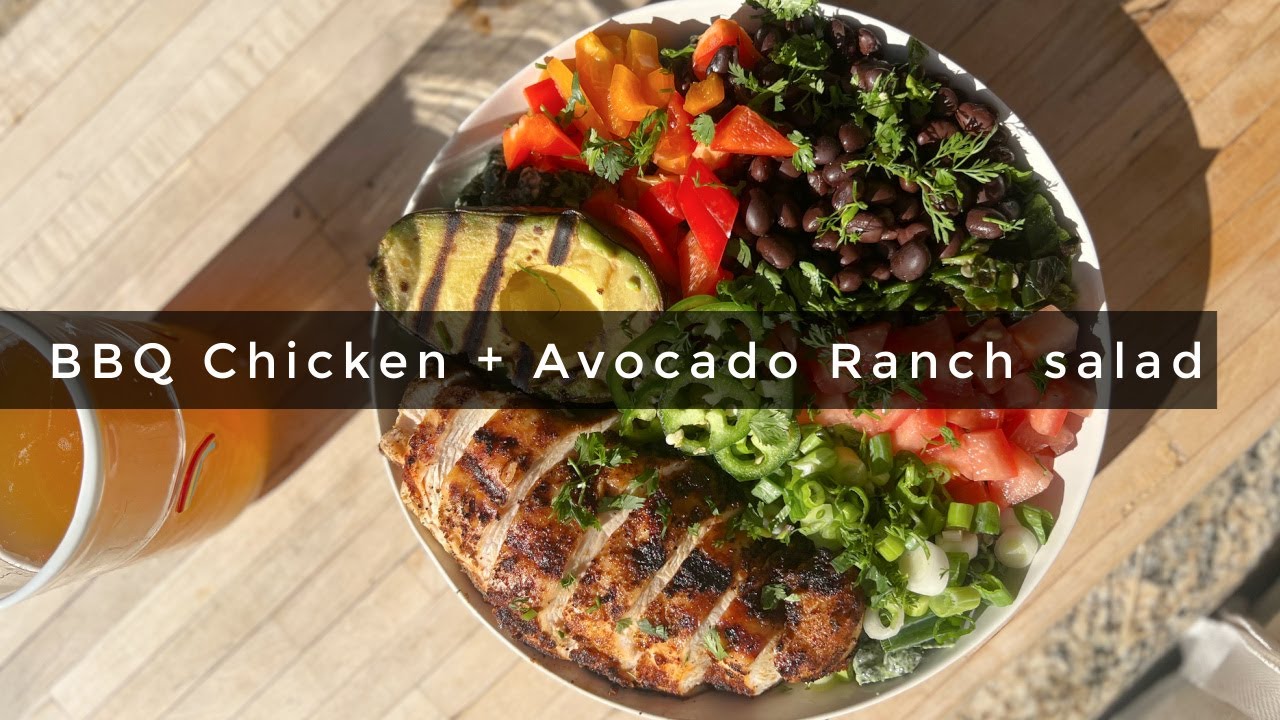 BBQ CHICKEN SALAD WITH AVOCADO RANCH - YouTube