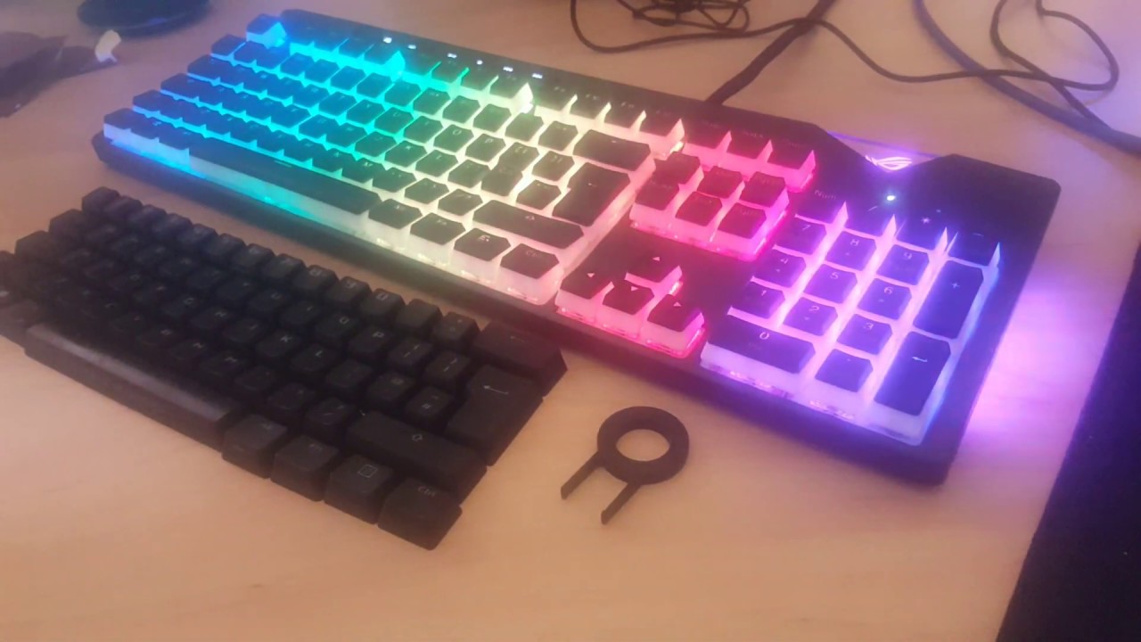 SO MUCH RGB Asus ROG Strix Flare with aftermarket keycaps - YouTube