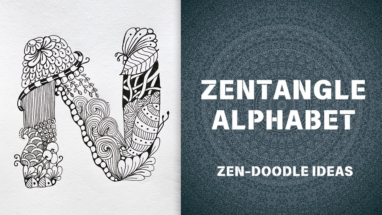 Zentangle Art Alphabet N | Zentangle Letter N | Alphabet Doodling ...
