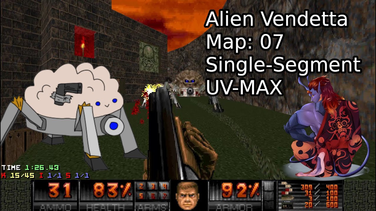 Alien Vendetta Map 07 "Showdown" UV MAX [DOOM II] - YouTube