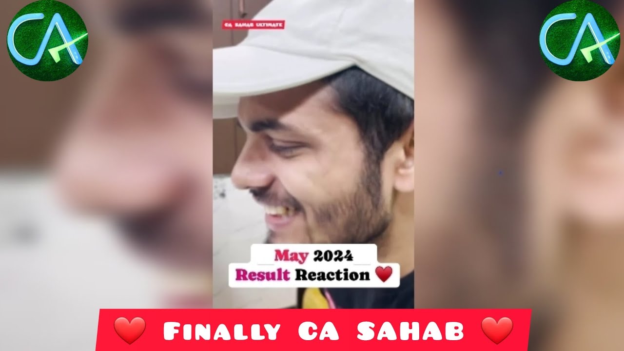 Finally CA SAHAB ️ May 2024 Result Reaction | CA Inter Result | CA ...