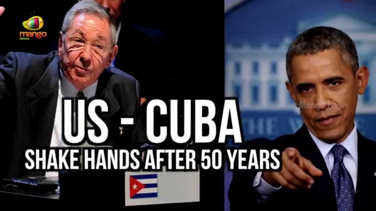 US - Cuba shake hands after 50 years - YouTube