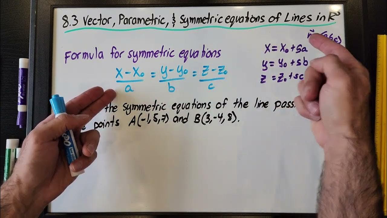 8 3 Vector Parametric And Symmetric Equations Of Lines In R 3 Grade 12